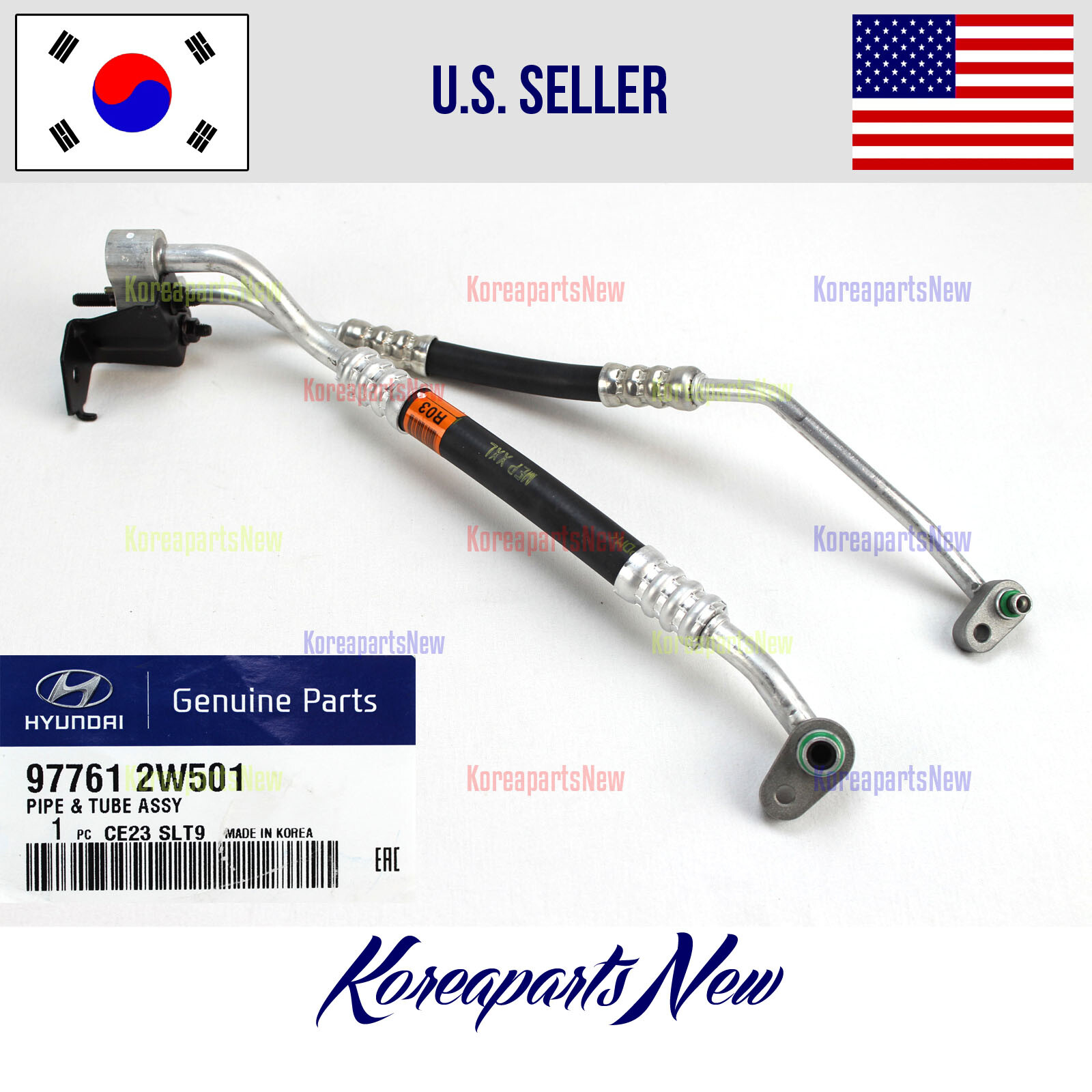 AC Condenser Line-Front A/C Tube 977612W501 Hyundai Santa Fe 2.4L 2013 ...