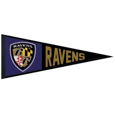 BALTIMORE RAVENS CLASSIC WOOL EMBROIDERED PENNANT 13"x32" NEW WINCRAFT ...