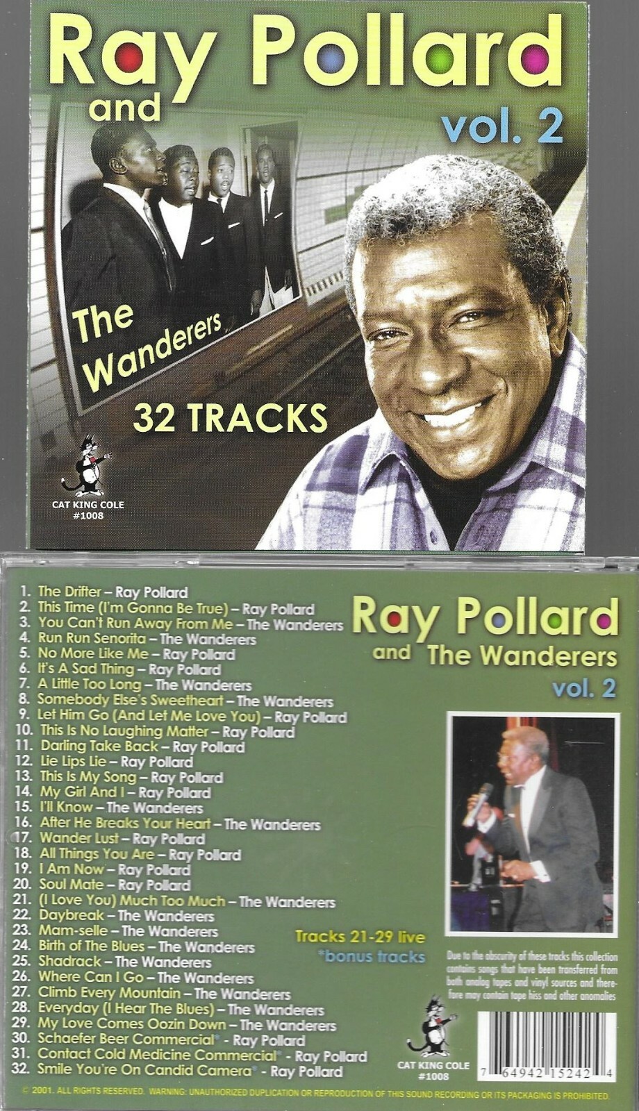 RAY POLLARD & THE WANDERERS V.2-HITS & RARITIES-32 CUTS-NEW SEALED CD ...