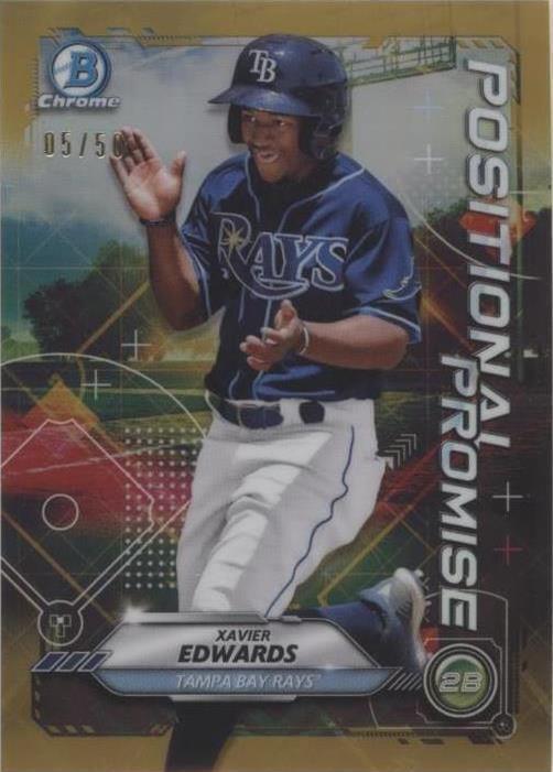 2021 Bowman - Positional Promise Xavier Edwards #POS-XE Gold Refractor ...
