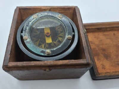 Vintage 1940's WWII Era Cased Nautical Ship Compass - Baxter & Co ...