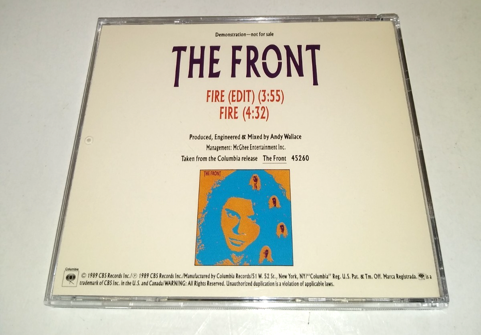 The Front - Fire Promo CD 1989 Vintage Metal Rock Vintage Rare | eBay