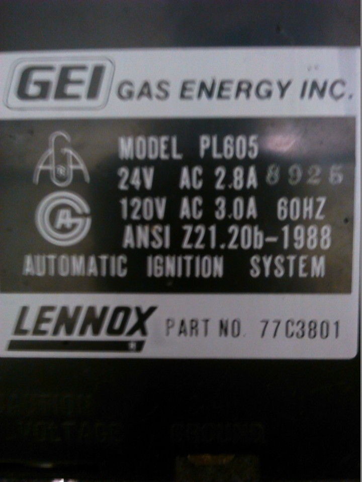 Furnace Ignition Control Module 77C3801 PL605 Lennox | eBay