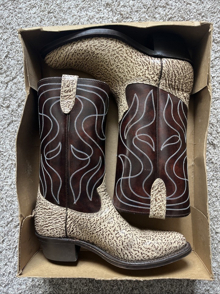 Rodeo Texas Boot Co Men’s Cowboy Boots Exotic Leather USA Made Size 8.5 ...
