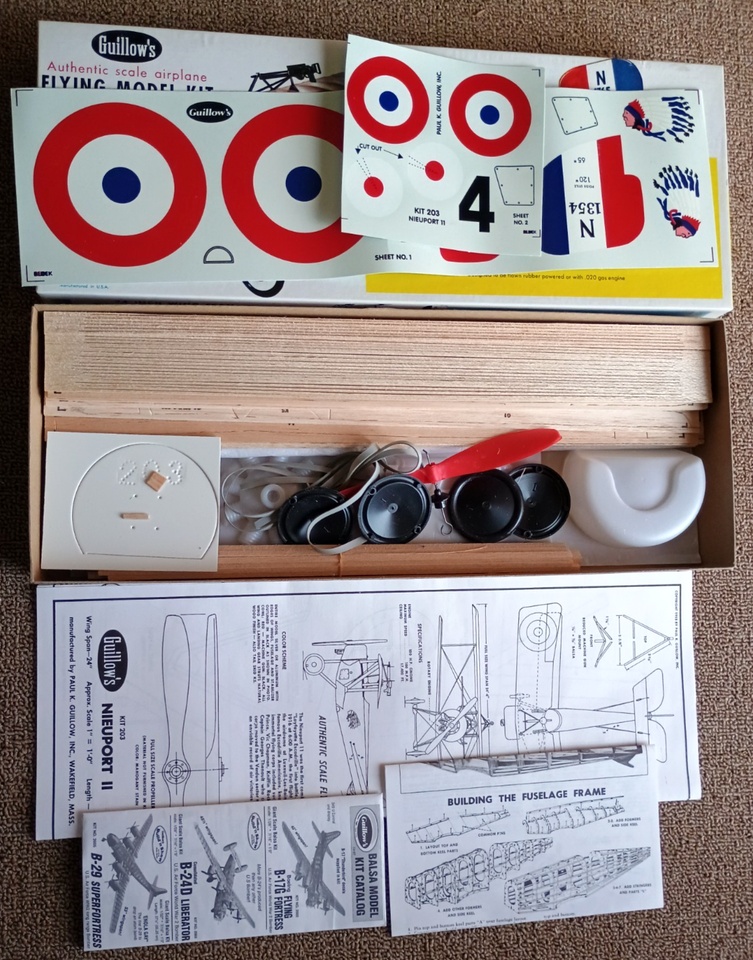 Vintage Guillow's Lot of 4 WW1 Balsa Wood Flying Model Airplane Kits ...