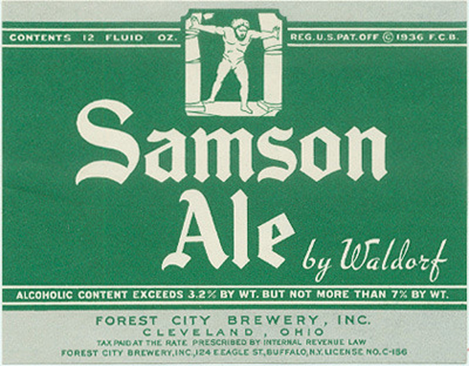 FOREST CITY BREWING SAMSON ALE BEER T SHIRT CLEVELAND SIZES SMALL ...