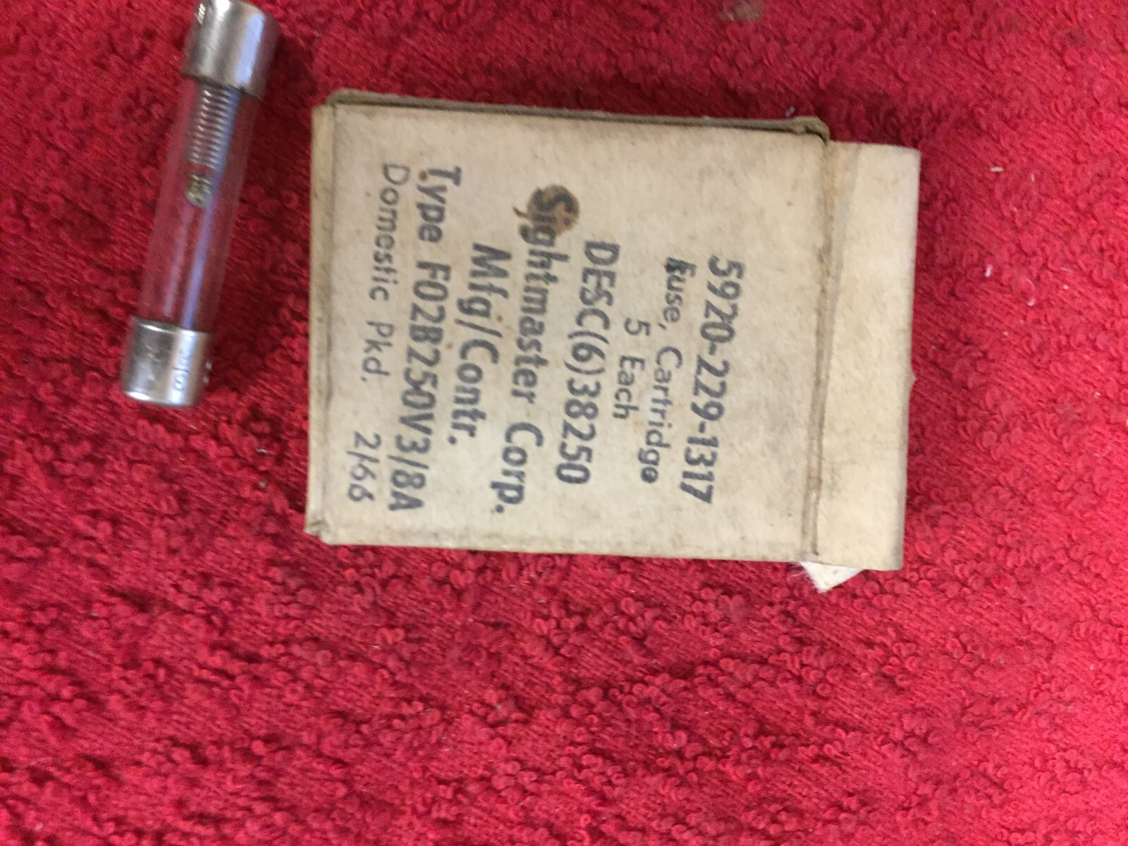 F02B250V3/8A BUSS FUSE NSN 59202291317 5 EACH | eBay