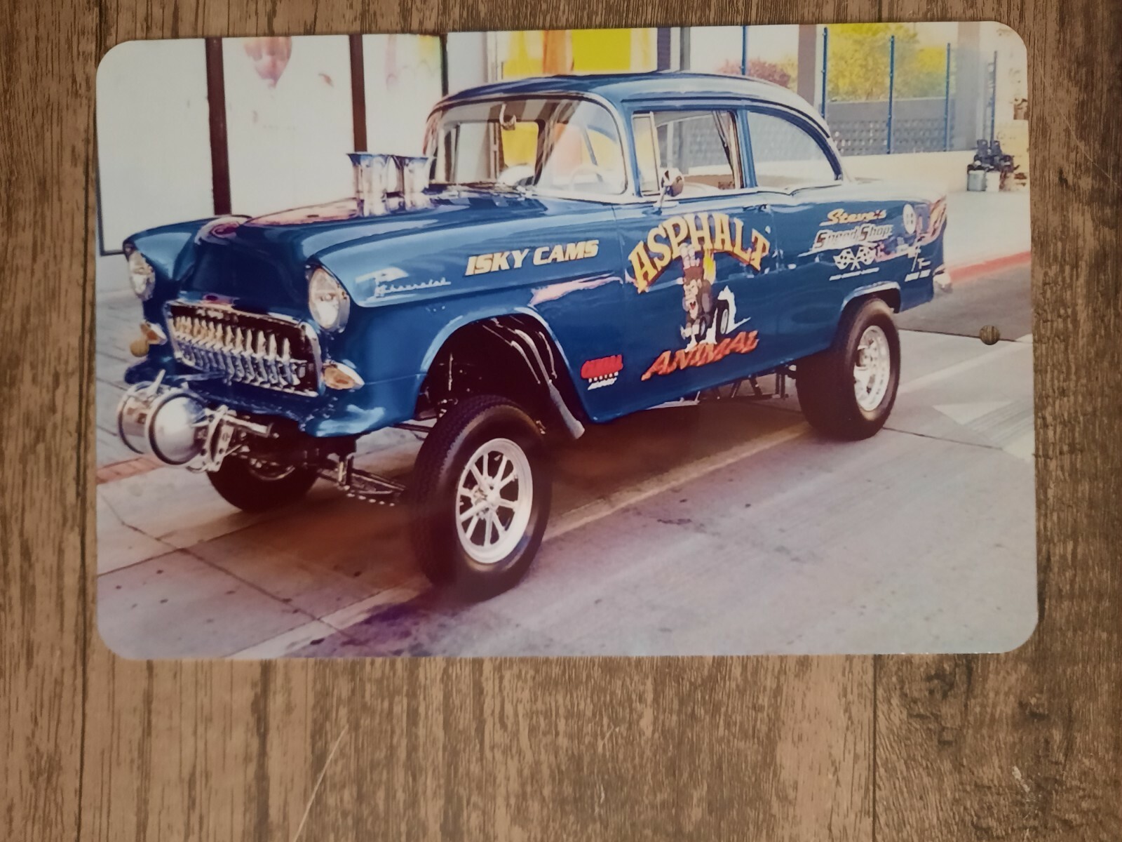 55 Chevy Gasser Asphalt Animal Hot Rod 8x12 Metal Wall Sign | eBay