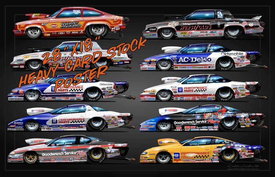 Warren Johnson Pro Stock Cars Poster-Banner Print-021 | eBay