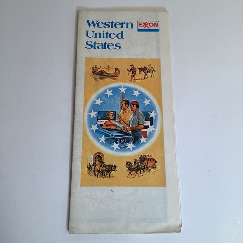 Western United States State Travel Road Map Exxon Gasoline Vacation ...
