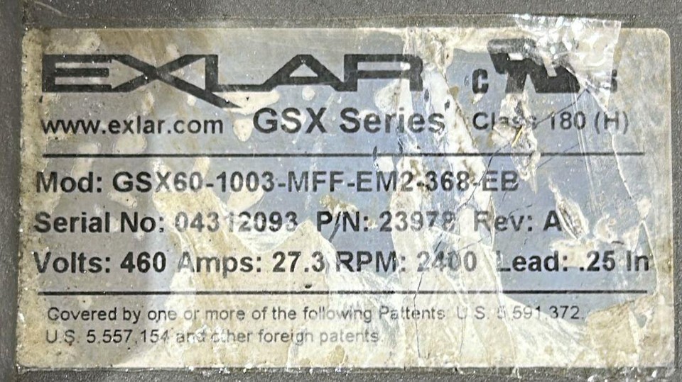 EXLAR MOTOR GSX60-1003-MFF-EM2-368-EB | eBay