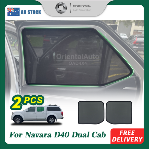 Rear 2PCS Magnetic Window Sun Shade Mesh Cover for Nissan Navara D40 ...