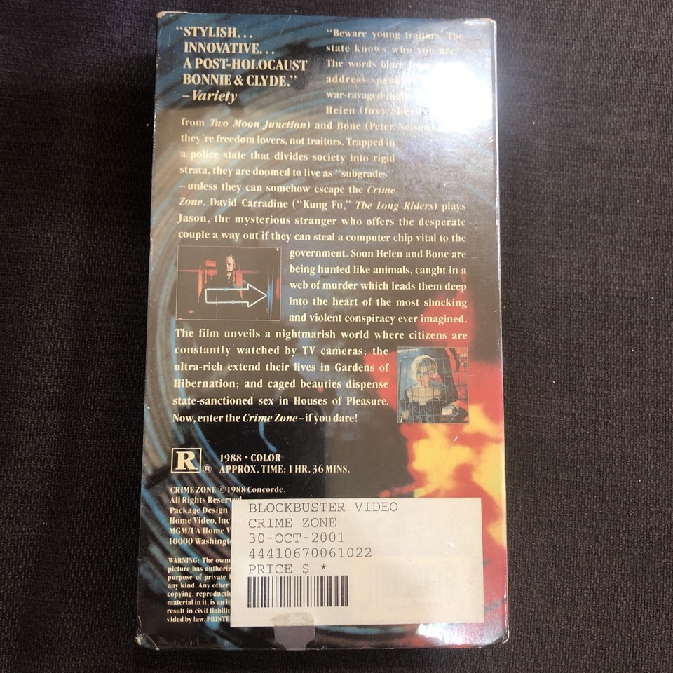 Crime Zone / VHS / David Carradine / Pictured Copy. | eBay