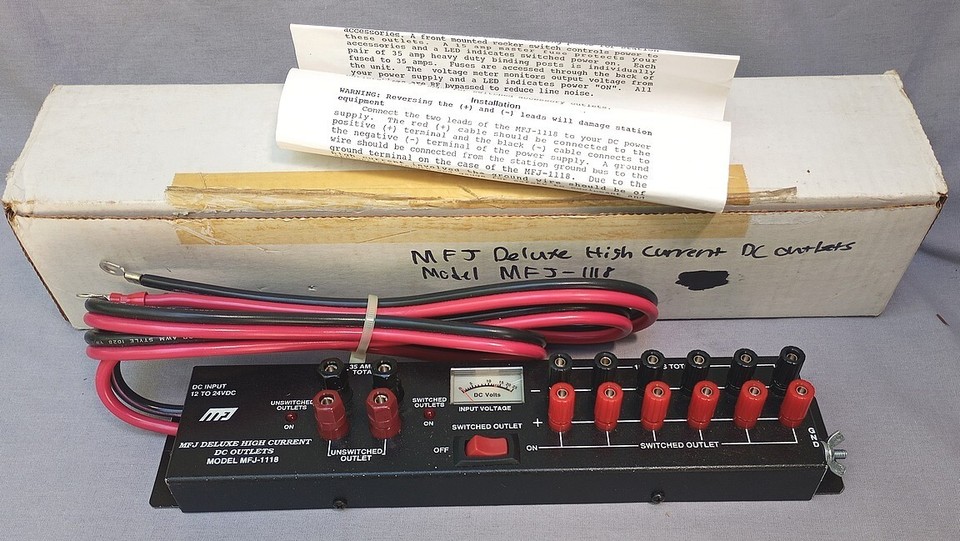 W/ Orig Box & Video Test: MFJ-1118 Deluxe Multiple 35amp DC Power ...