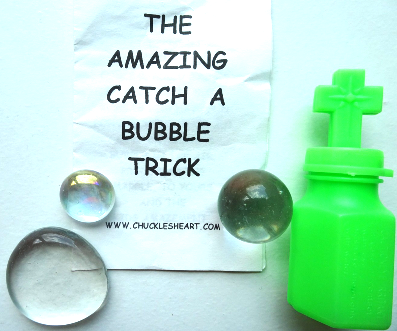 MAGIC The Amazing Catch a bubble Trick W/Instructions, bubble mix,& 3 ...