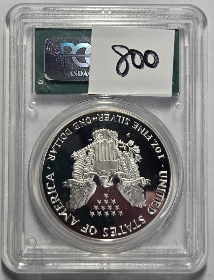 1993-P PROOF AMERICAN SILVER EAGLE DOILY PCGS PR70DCAM Certified Coin ...