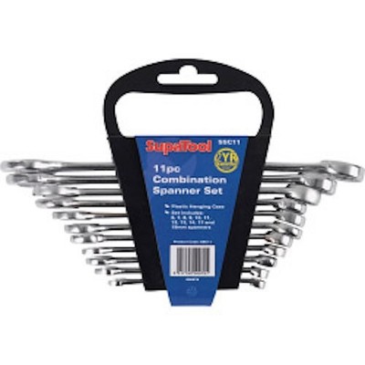 SupaTool Combination Spanner Set Fixed Head Open Ring Metric Steel - 11 ...