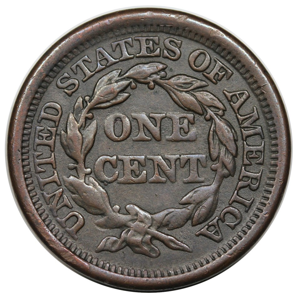 1849 Braided Hair Large Cent, N-11, very rare MDS (b), reverse cud | eBay