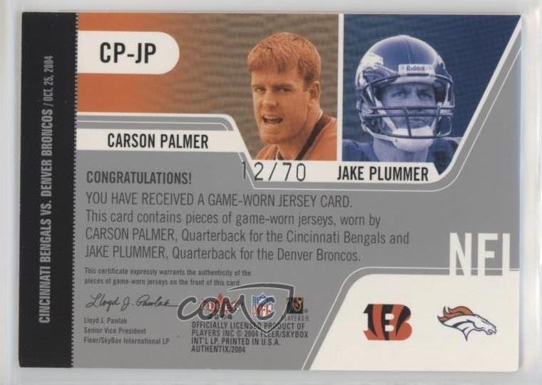 2004 Fleer Authentix 12/70 Carson Palmer Jake Plummer #CP-JP 7xr | eBay