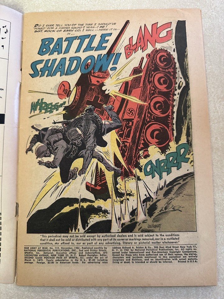 Our Army at War #112 (DC Comics November 1961) Comic Book | eBay