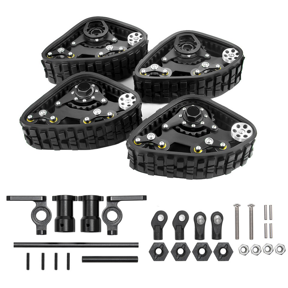4PCS Snow Tracks Wheel for 1/10 RC Axial SCX10 TRX4 Offroad Crawler Car ...