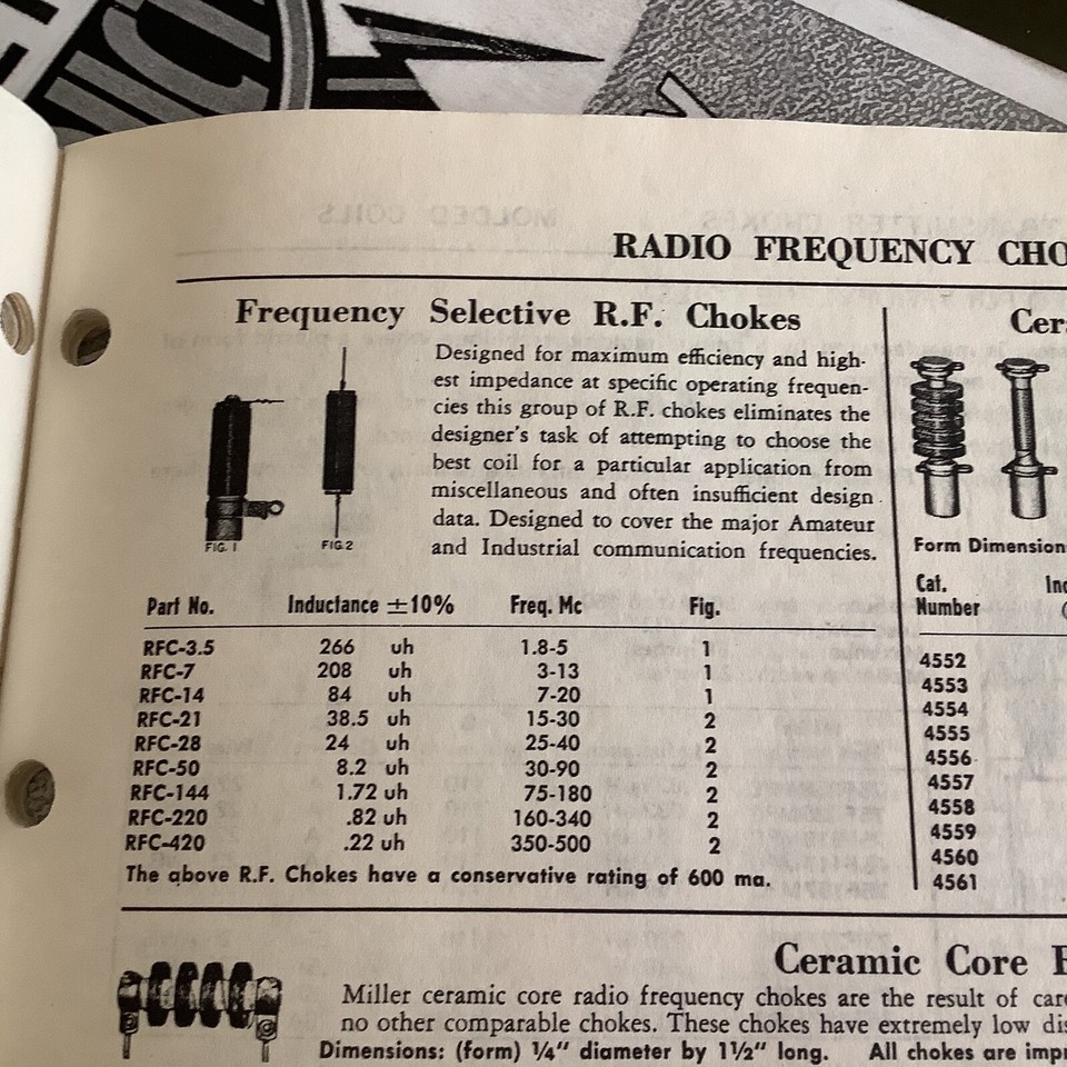 Miller RFC-144 Frequency Selective Choke 75-180 MHz 1.72 uH | eBay