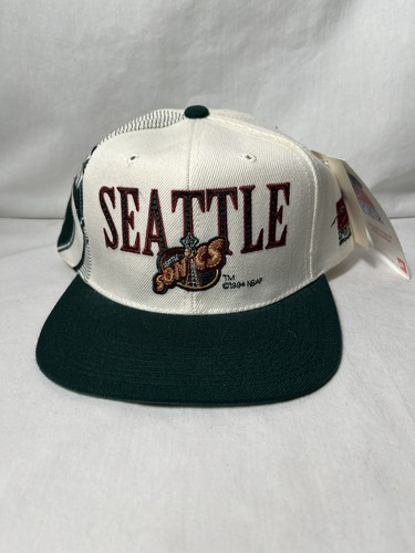 Vtg Seattle sonics sports specialty snapback hat laser stitch Nwt 90s ...