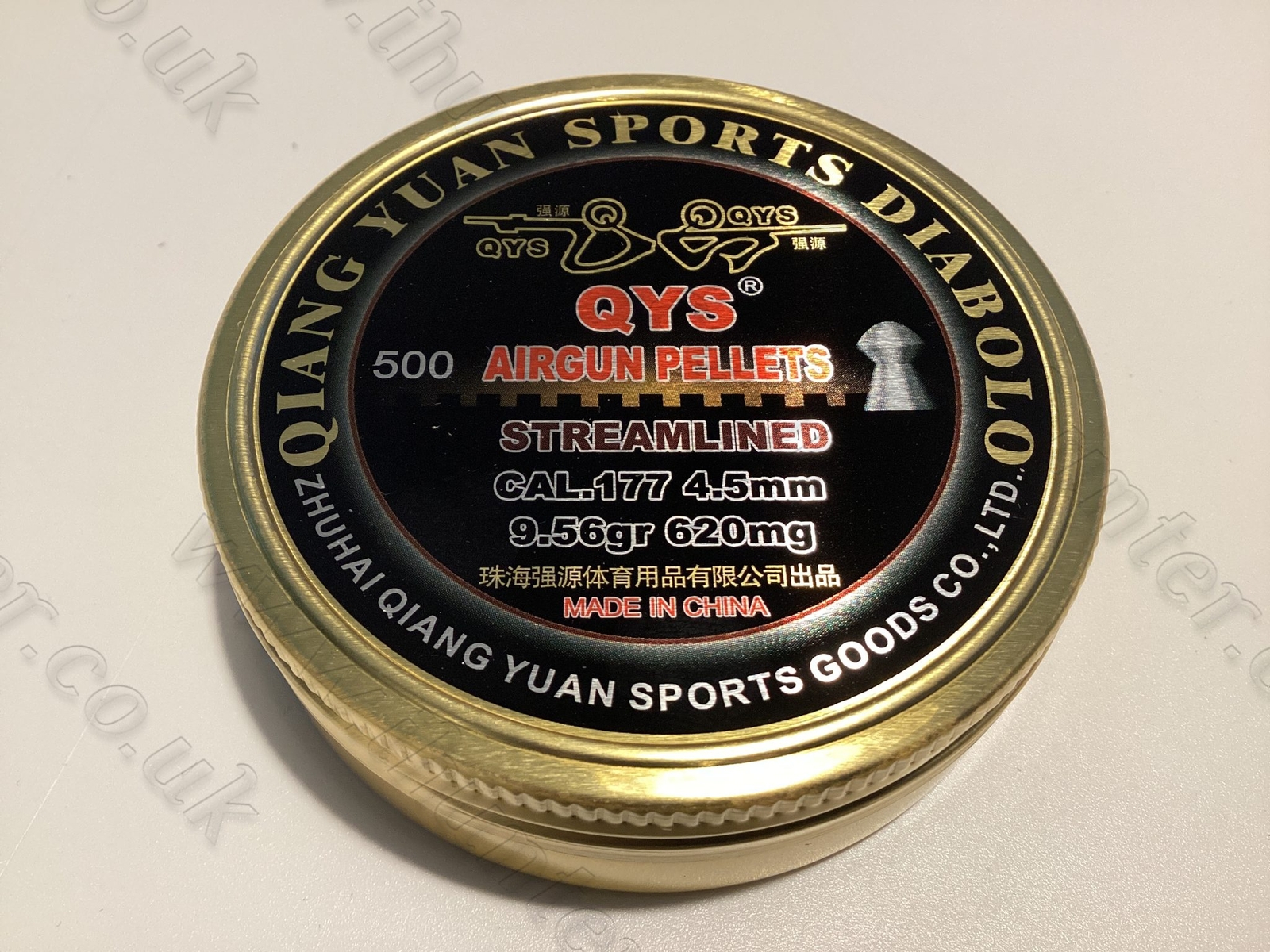 QYS Diabolo Streamlined Heavy (620mg) .177/4.49 airgun pellets (500ct ...