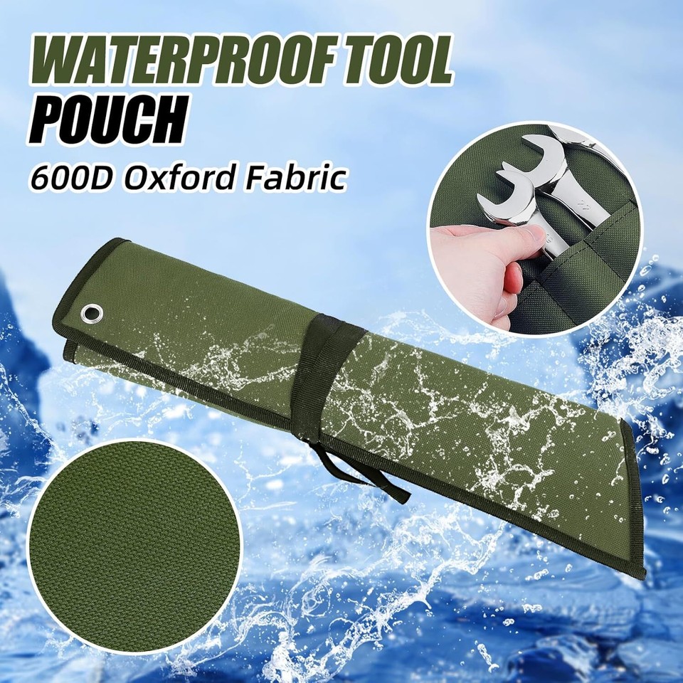16 Pockets Wrench Roll up Organizer Bag Pouch Oxford Cloth Tool Holder ...