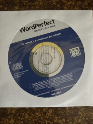 Corel WordPerfect Productivity Pack PC CD Disc 2005 Free Shipping | eBay