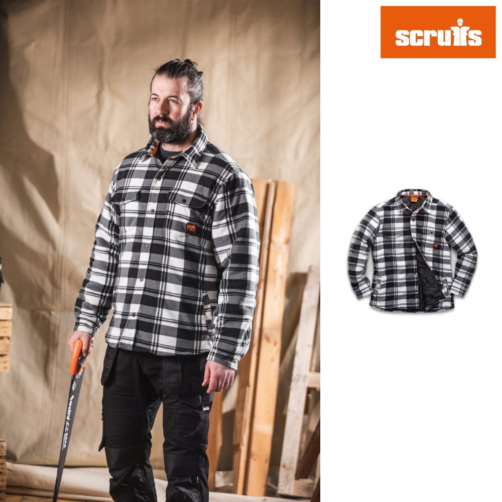 Scruffs Worker Padded Checked Shirt SH053 - Durable Fleece Fabric | eBay