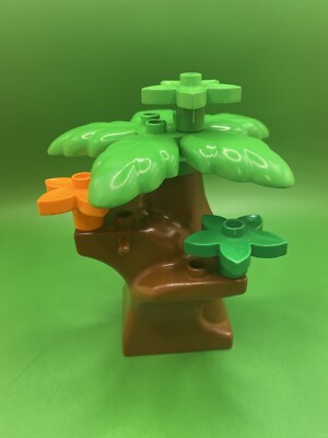LEGO Duplo 1 Tree - 3 Levels 2 Green Flower / 1 Leaf / 1 Orange Flower ...