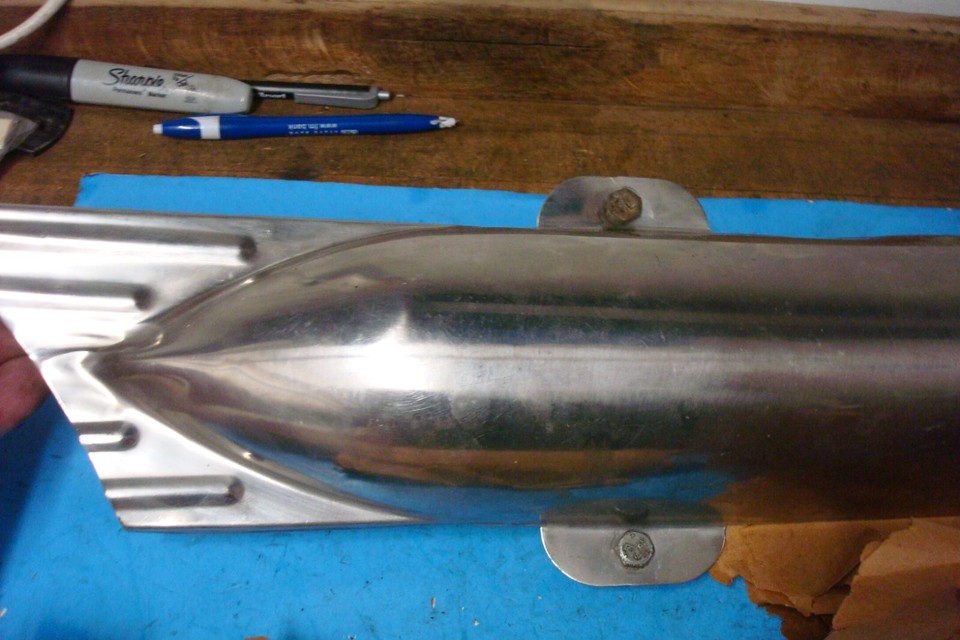 harley knucklehead panhead stainless steel original rocket fin cover ...