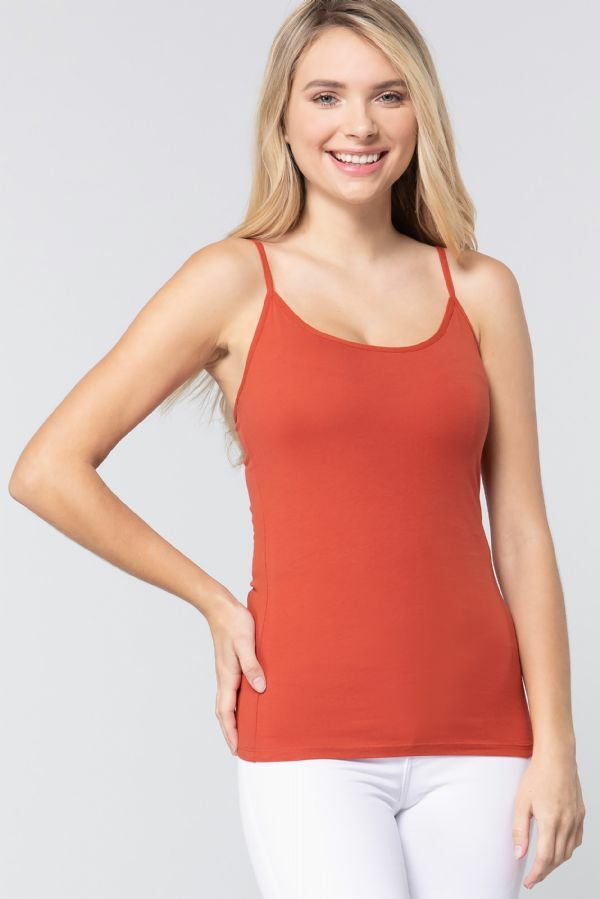 Cami Tank Adjustable Spaghetti Strap No Bra Soft Stretch Cotton ...