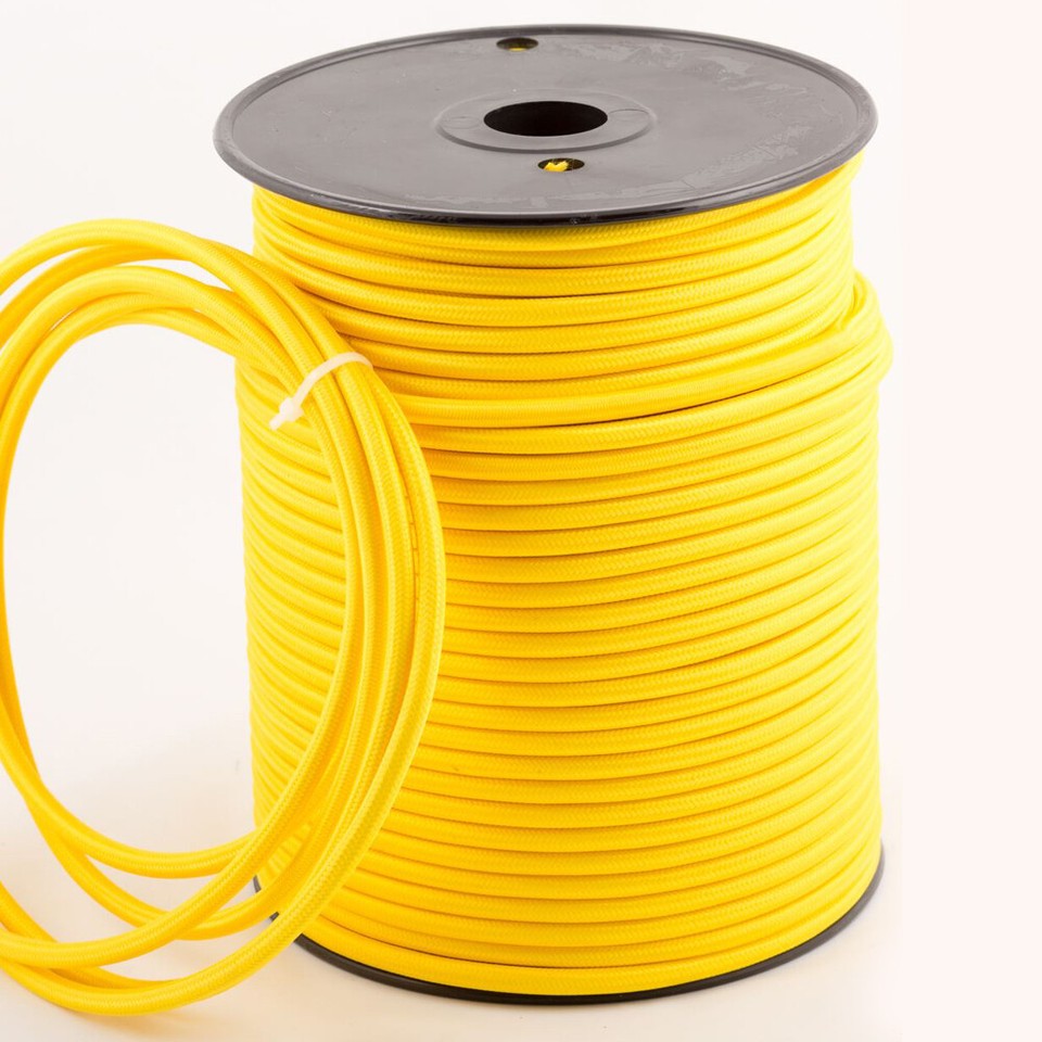 Vintage 3 Core Braided Fabric Lighting Cable Flex Wire 10M Coloured ...