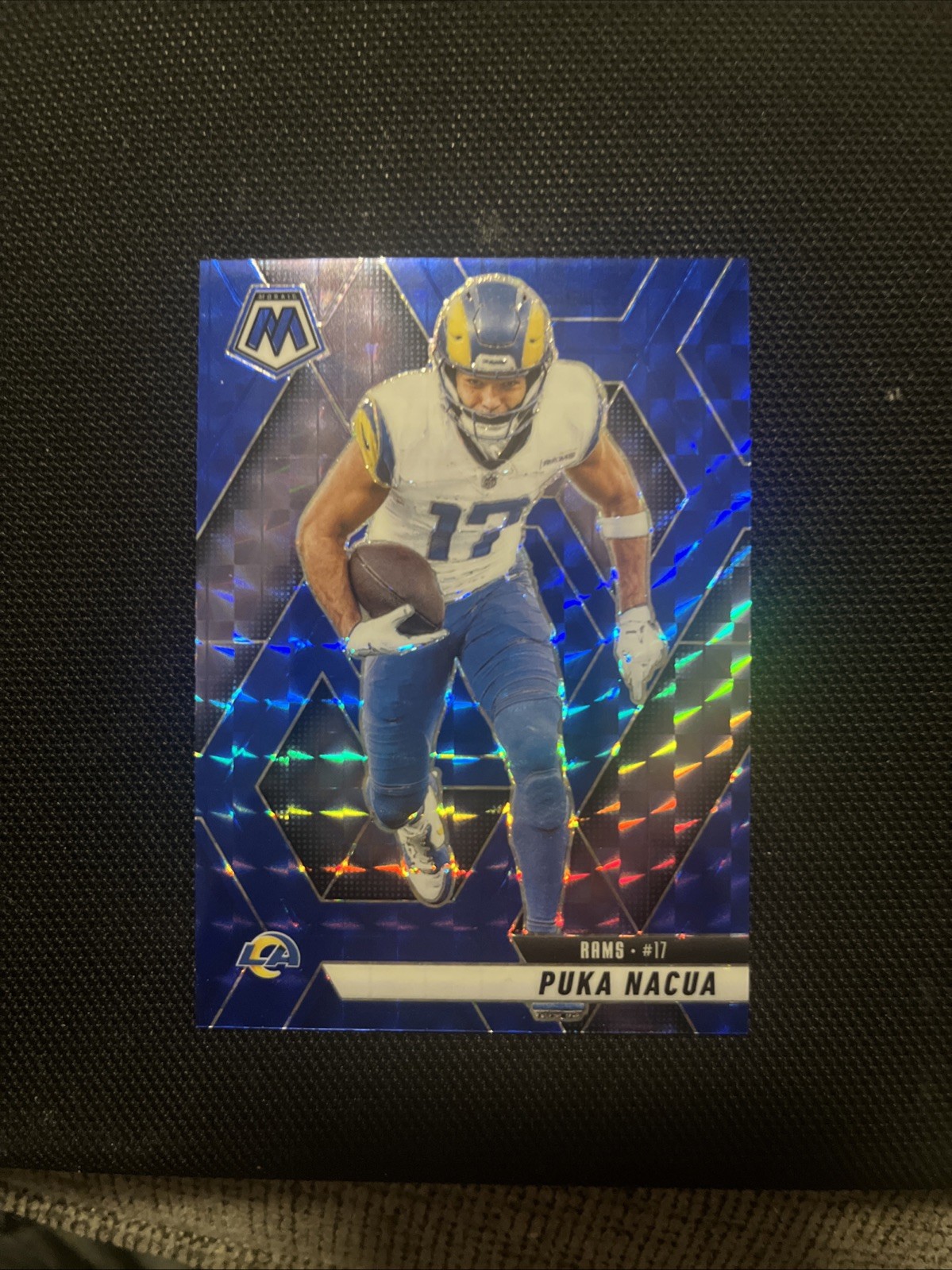 2025 Panini Mosaic - Elevate Puka Nacua #18 Reactive Blue Mosaic Prizm ...