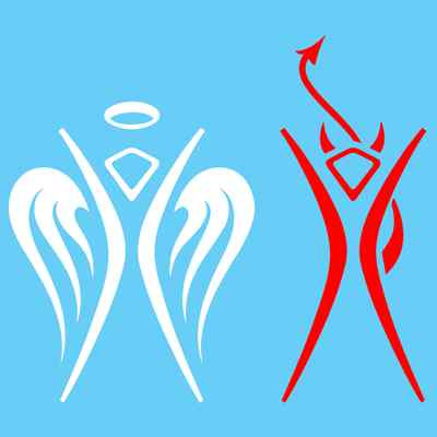 ANGEL DEVIL DECAL STICKER FOR TOOLBOX CAR TRUCK JDM MANCAVE SURF SKATE ...