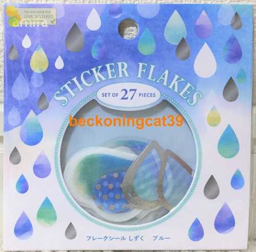 Amifa Colorful Drop Foil Stamping Flake Sticker 27 Rain Summer Kids ...