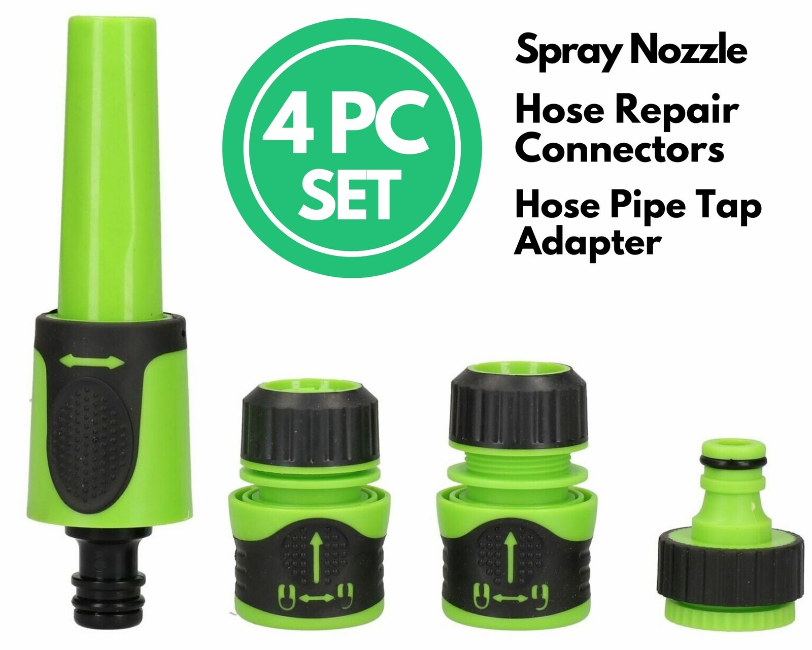 Garden Hose Spray Nozzle & Fitting Set – Hose Pipe Tap Connector ...