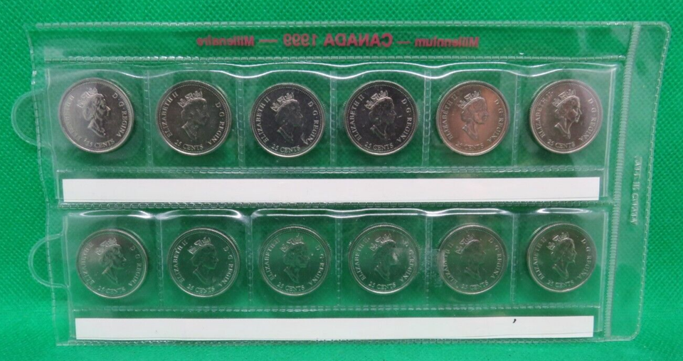 Canada 1999 Millennium 12x 25 Cent Quarter Coin Set In Holder | eBay