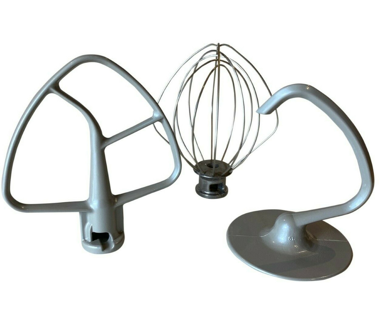 Kitchenaid Grey Coated Flat Beater, Dough Hook And Wire Whisk Fits 4 ...