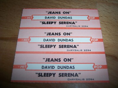 3 David Dundas Jeans On / Sleepy Serena Jukebox Title Strips | eBay