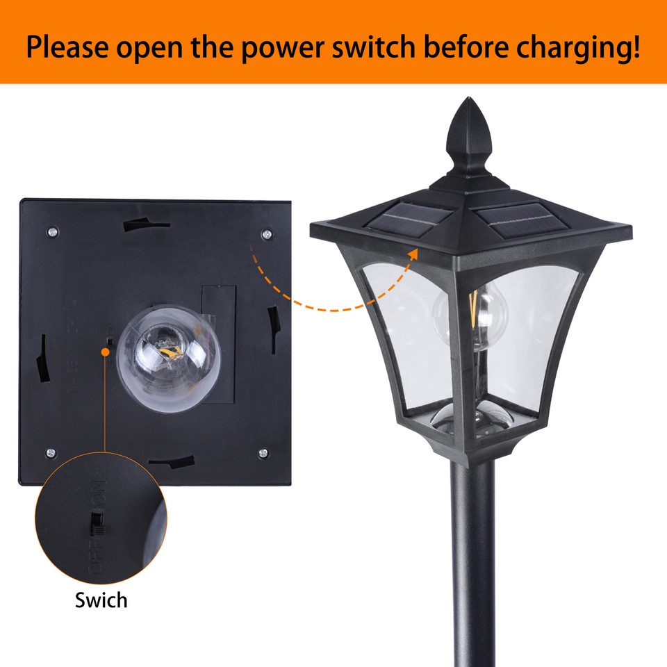 4Packs Solar Post Light with Planter Selectable Height Auto On/Off ...