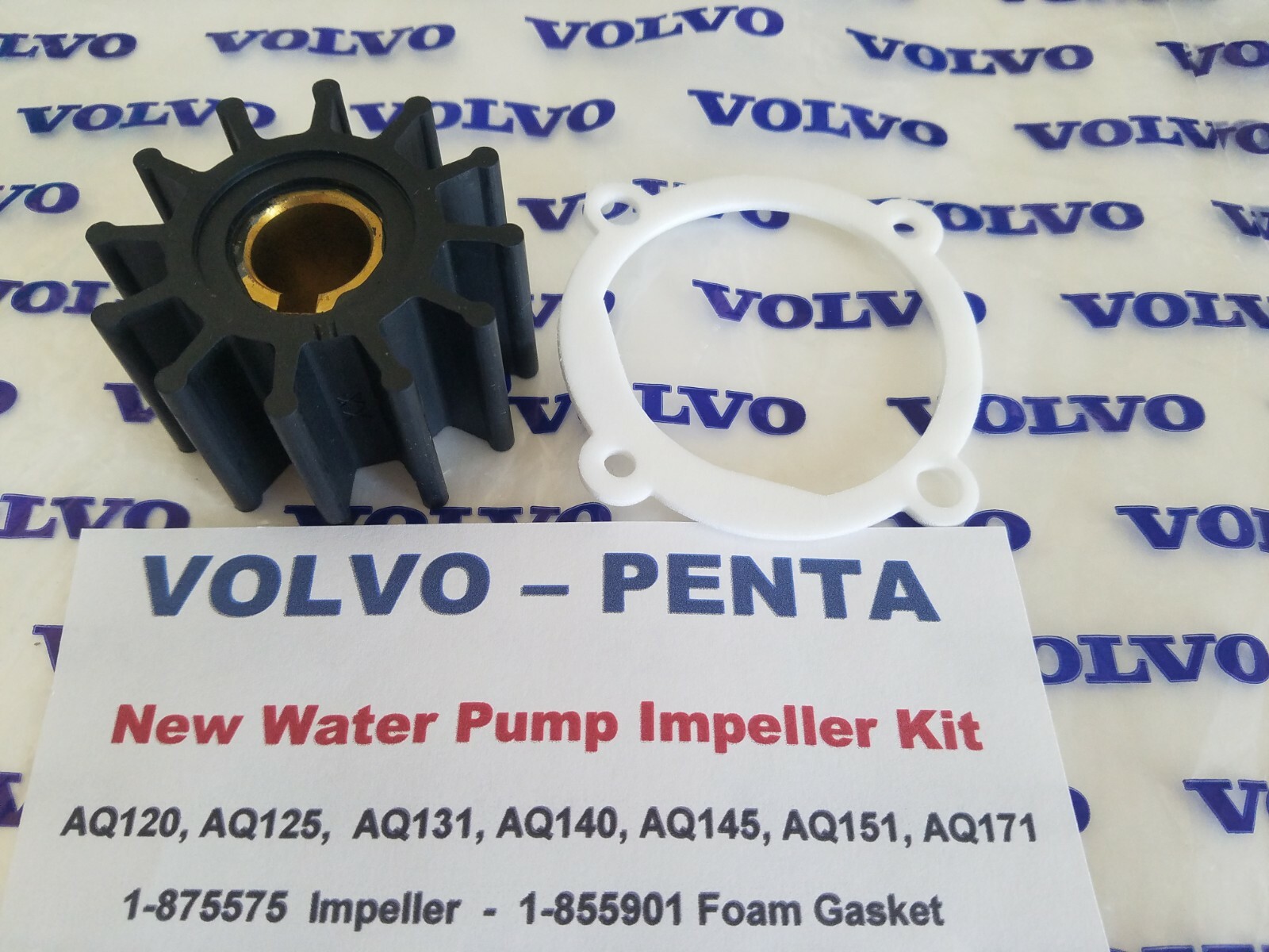 Volvo Penta Water Pump Impeller Kit - AQ120,AQ125, AQ131,AQ140,AQ145 ...