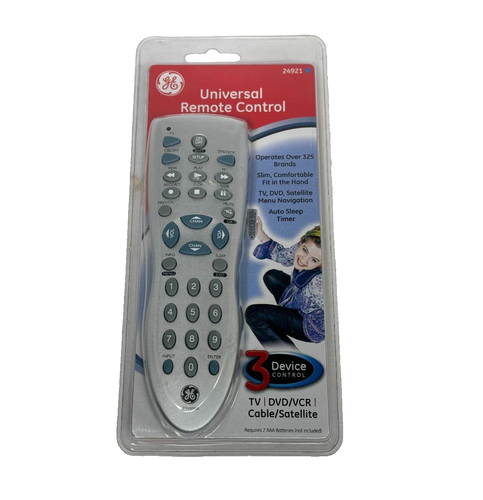 GE Universal Remote Control 24921 3 Device TV DVD VCR Cable Satellite ...