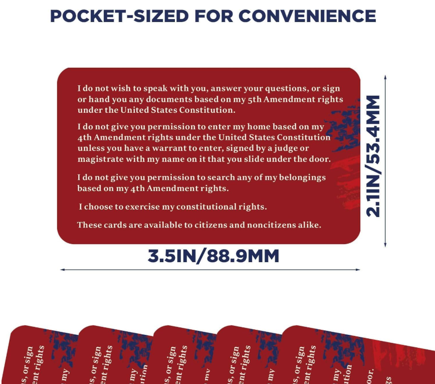 20 PCS Know Your Rights Immigration Red Card - English & Spanish 20PCS ...