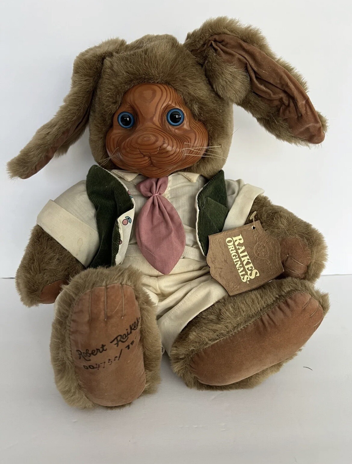 1988 RAIKES Original Hand Carved Wood Face, Mr. Nickleby & Mrs ...