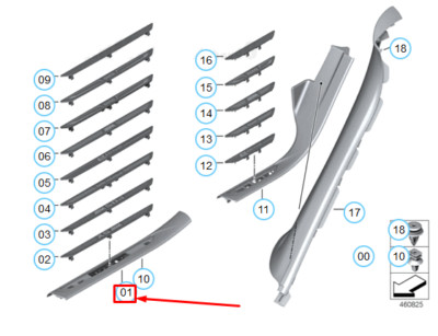 NEW BMW X5 F15 FRONT LEFT ENTRANCE COVER STRIP 51477329463 7329463 OEM ...