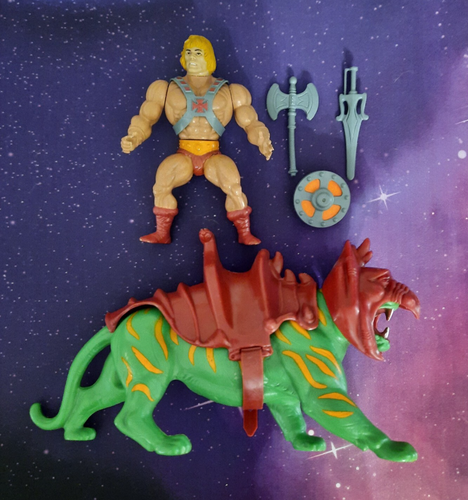 Vintage Masters of the Universe He-Man and Battle Cat Complete | eBay