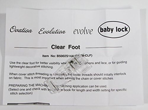 Clear Sewing Machine Foot For Decorative Stitching Compatible With Ble ...